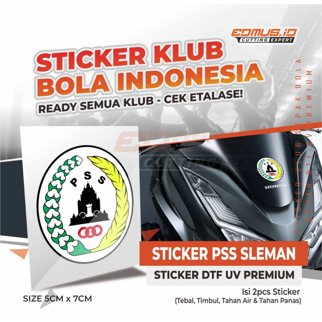 Jual Sticker PSS - Sticker DTF UV - Seri Klub Sepak Bola Indonesia - HD ...