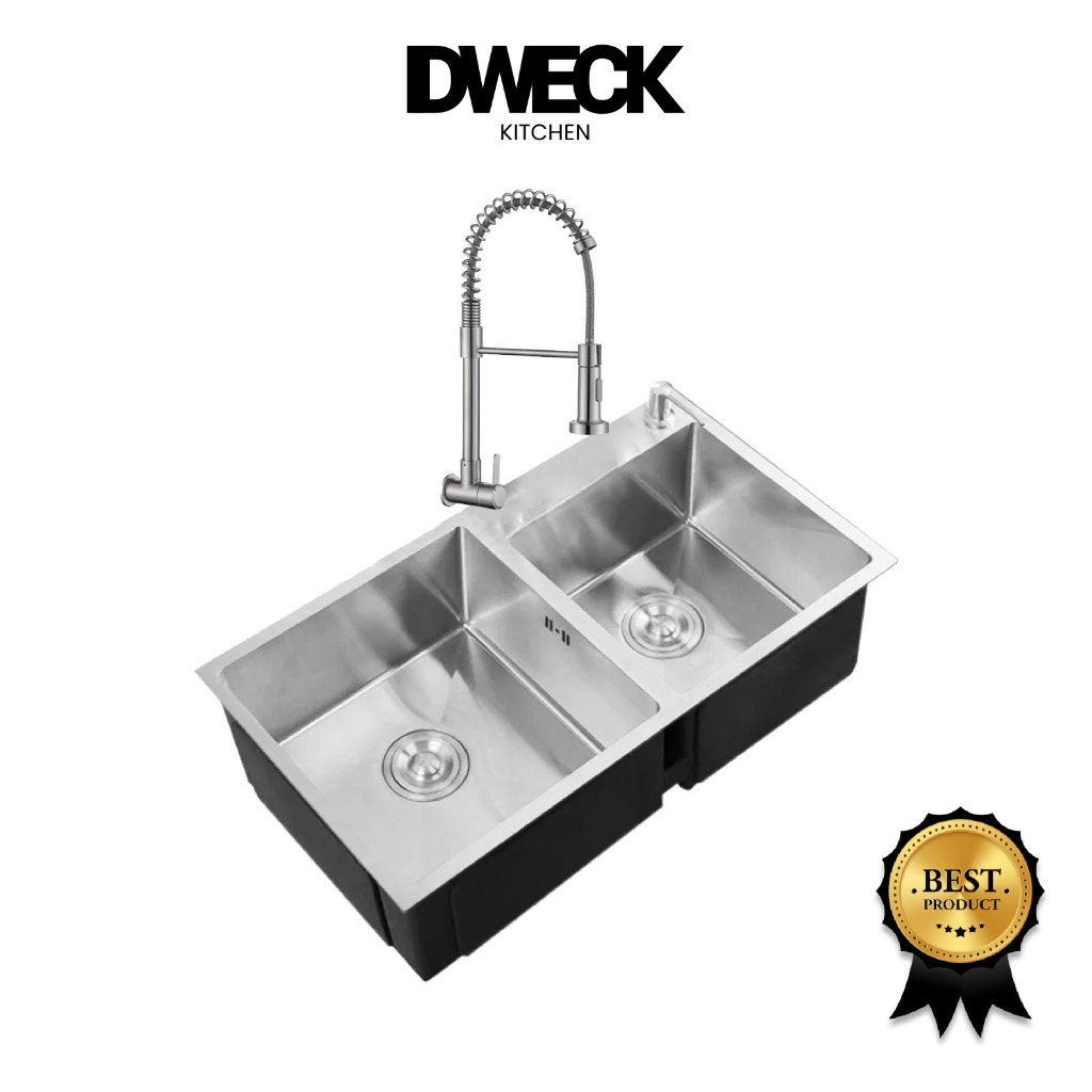Jual DWECK - Kitchen Sink 2 Lubang Silver Stainless Steel 304 Kran ...