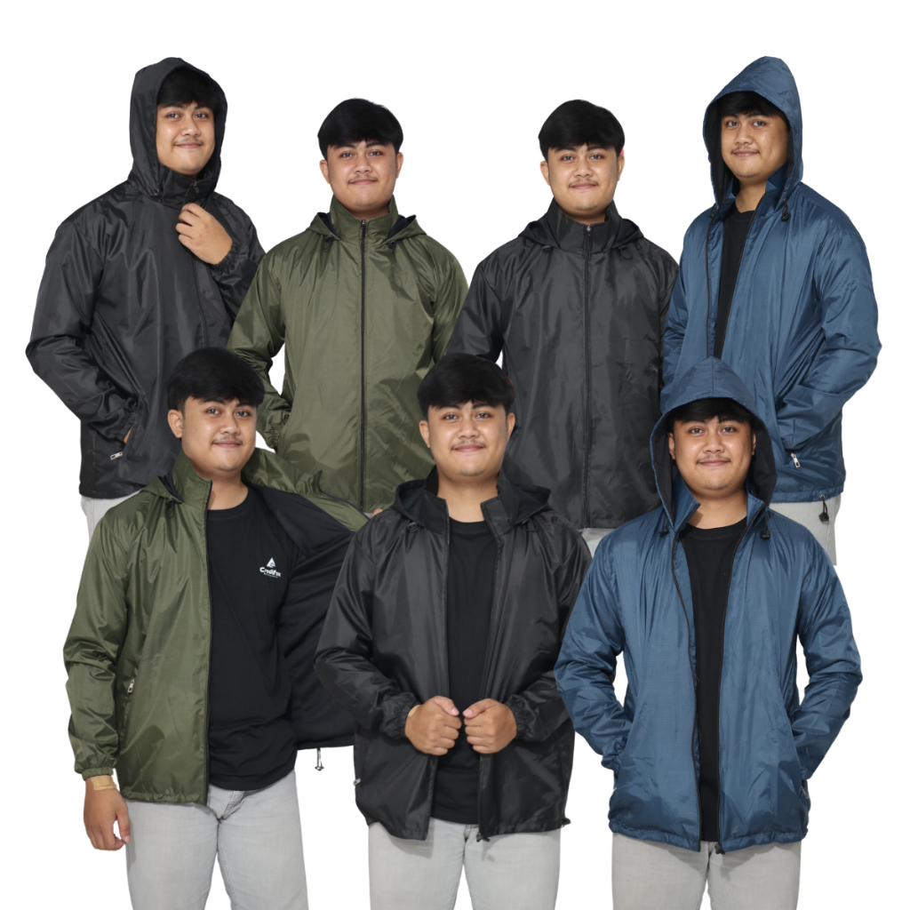 Jual CREDIFOX Jaket olahraga parasut polos - jaket running pria - jaket ...
