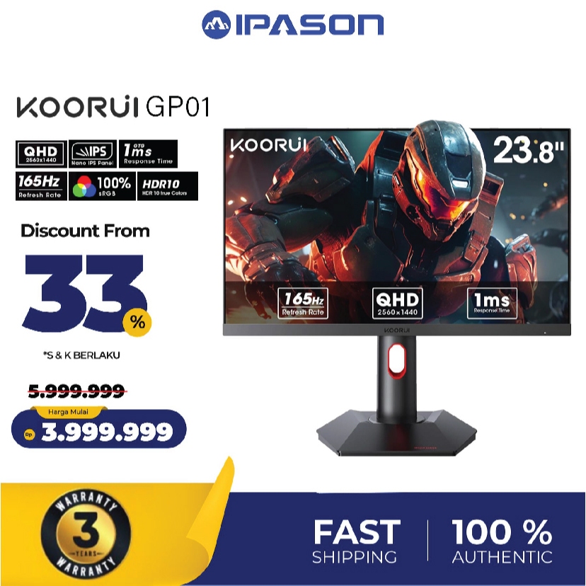 Jual Koorui 24 Inch Qhd Gaming Monitor 165hz 1ms Nano Ips 2k 100 Srgb