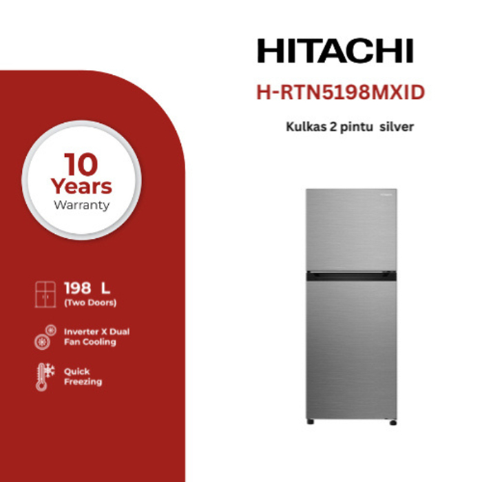 Jual HITACHI HRTN5198MXID Kulkas 2 Pintu 181 Liter | Shopee Indonesia