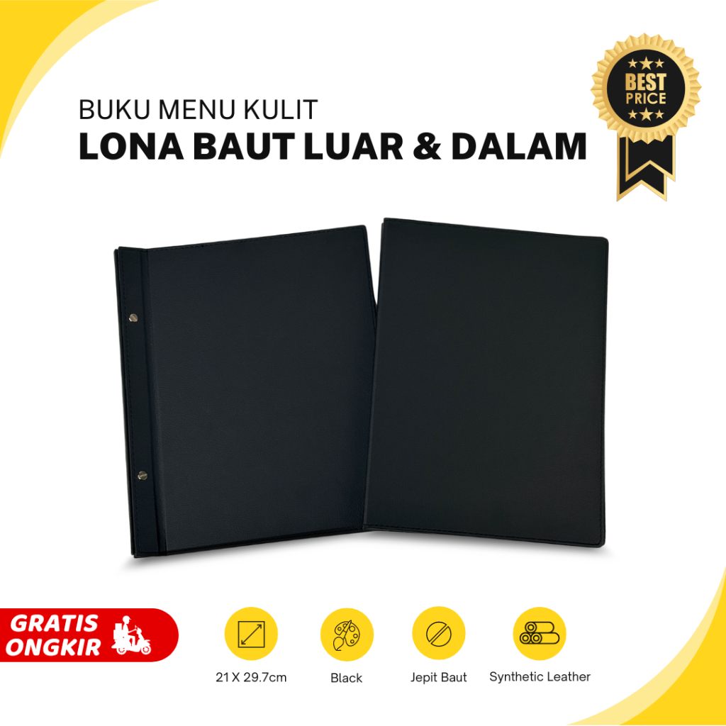 Jual Buku Menu Kulit Lona 2 Model Jepit Baut Size A4 - Cafe Restoran ...