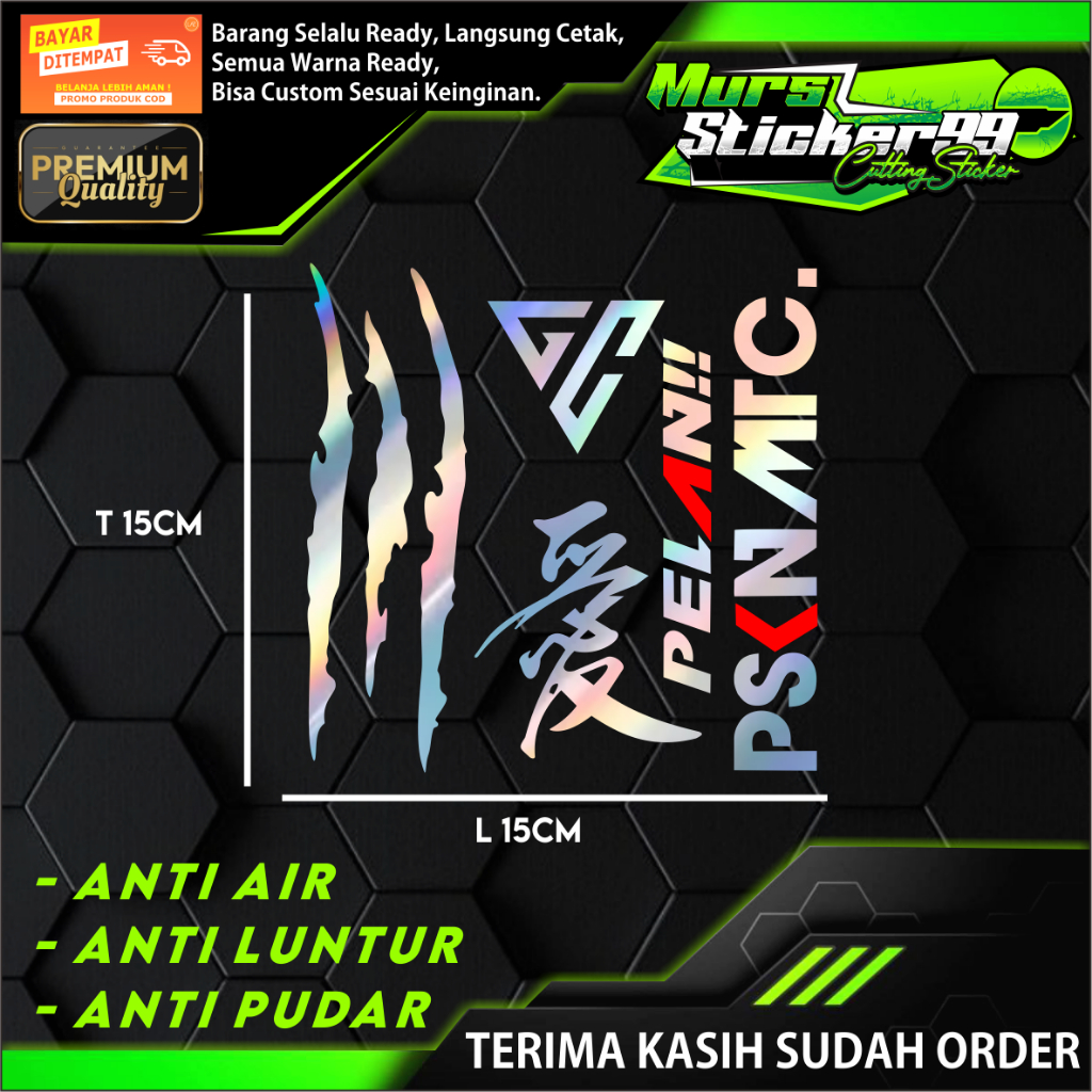 Jual Sticker Cutting CAKAR GC CINA PELAN!! PSKNMTC Paket 5pcs | Shopee ...