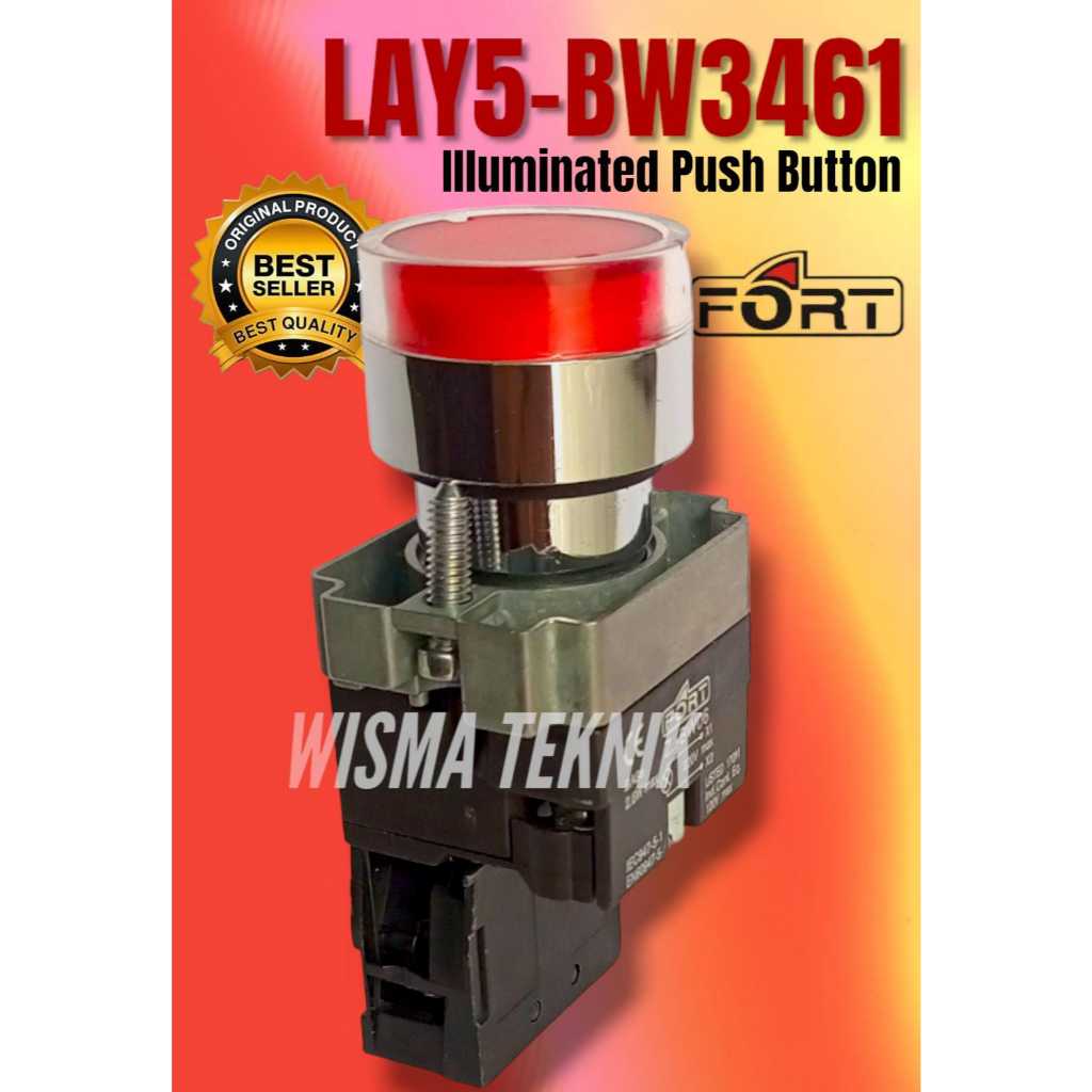 Jual Illuminated Push Button With FORT LAY5-BW3461 Merah | Shopee Indonesia