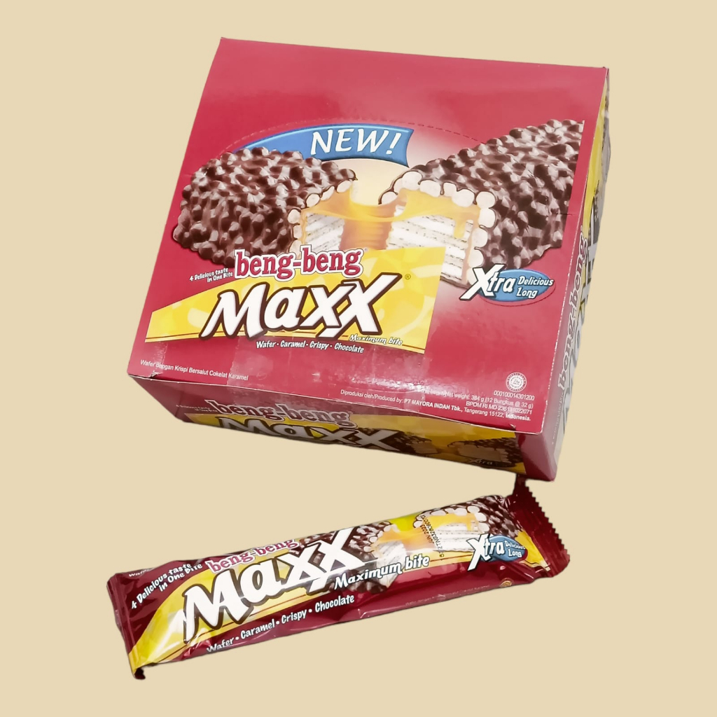 Jual SG49_Beng Beng MAXX 1 box isi 12 @32gr WAFER CHOCOLATE BENG BENG ...
