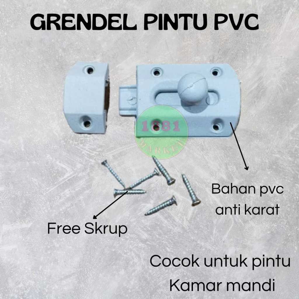 Jual GRENDEL PVC PLASTIK KAMAR MANDI PUTIH | Shopee Indonesia