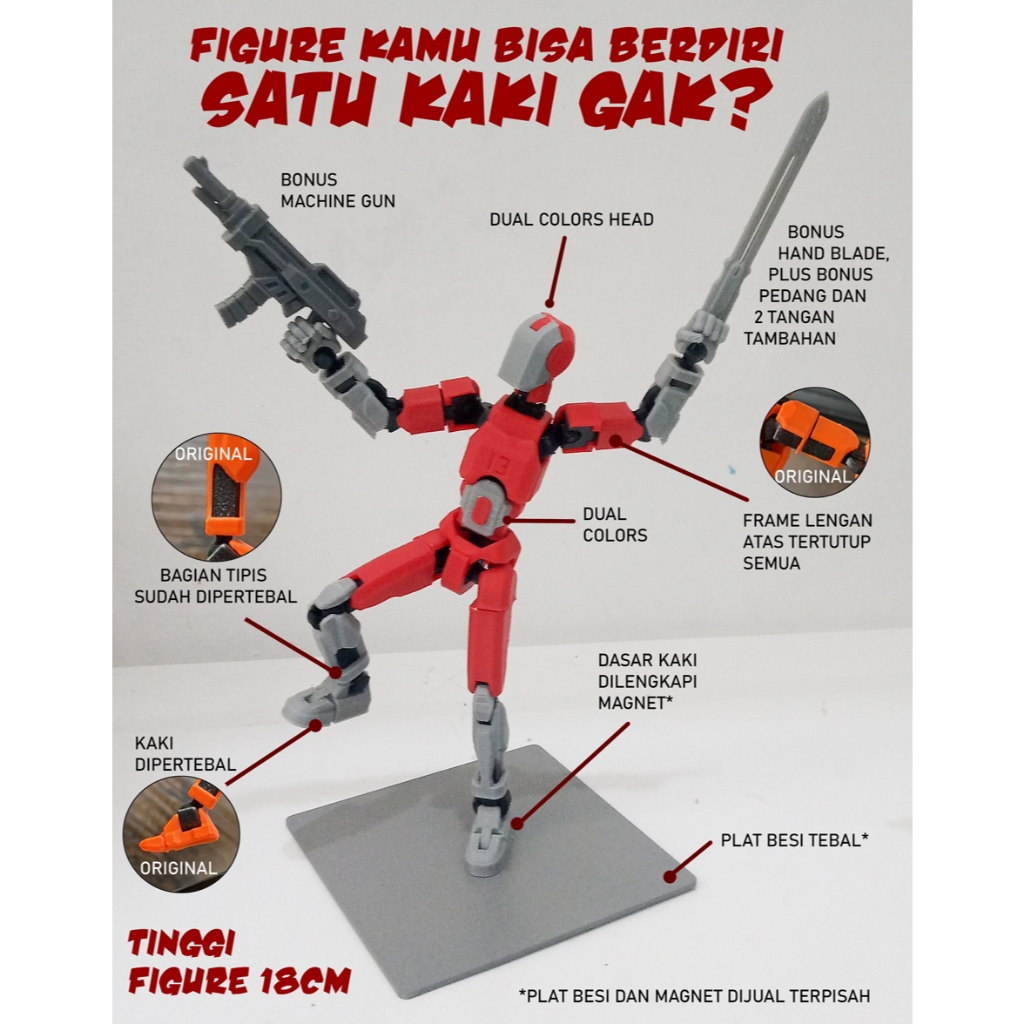 Jual Articulated 3D Printed Statue - Action Figure Manekin 3D - Movable ...