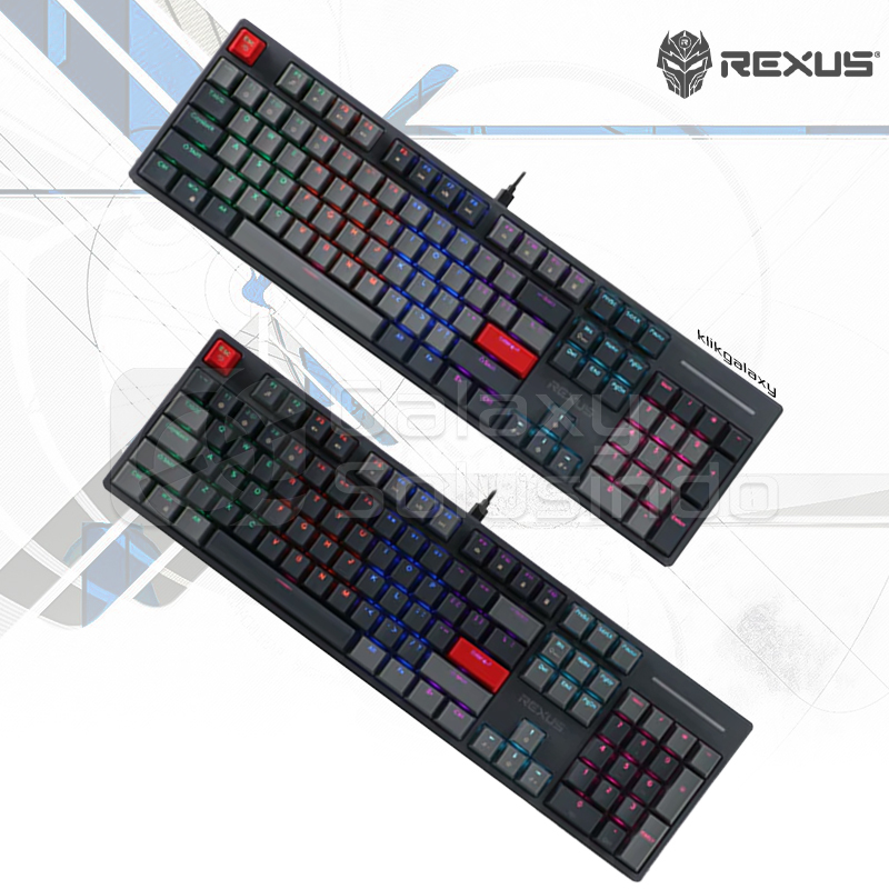 Jual Rexus HEROIC RX-KX5 Mechanical Gaming Keyboard - Black Grey Blue ...
