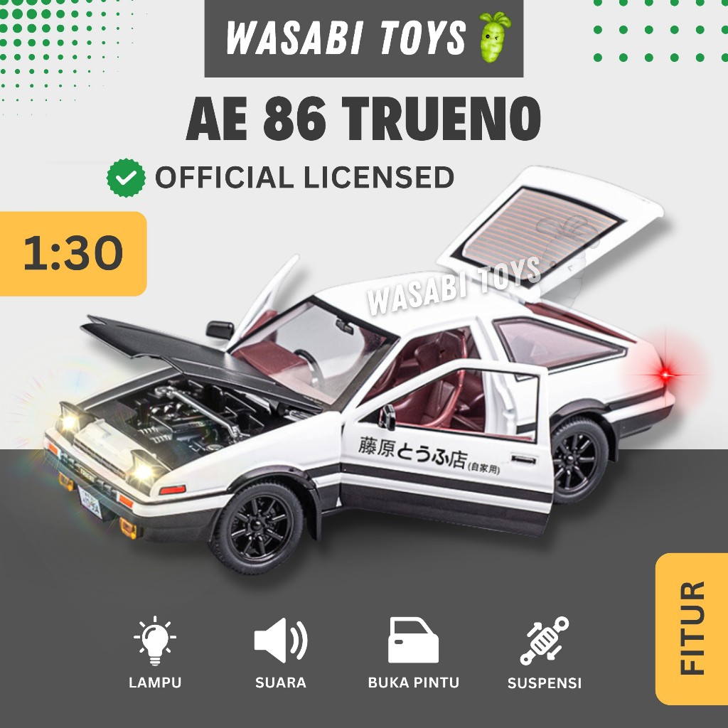 Jual Diecast 1:30 Toyota AE 86 AE86 Trueno Official Licensed Initial D Upgrade (Dapat Alas Mobil ...