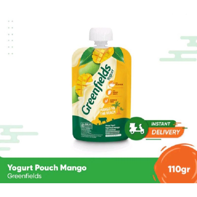 Jual Greenfields Yogurt Pouch Mango peach 110gr 1 krat (6pcs) | Shopee ...