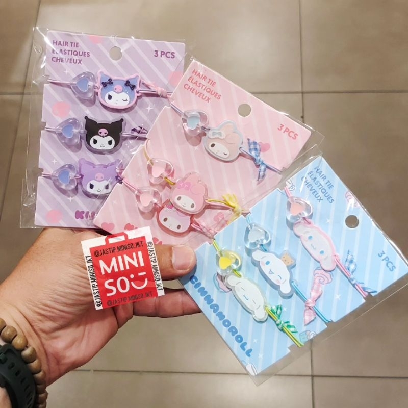 Jual MINISO x SANRIO 🆕 Ikat Rambut / Karet Rambut (isi 3pcs) My Melody ...