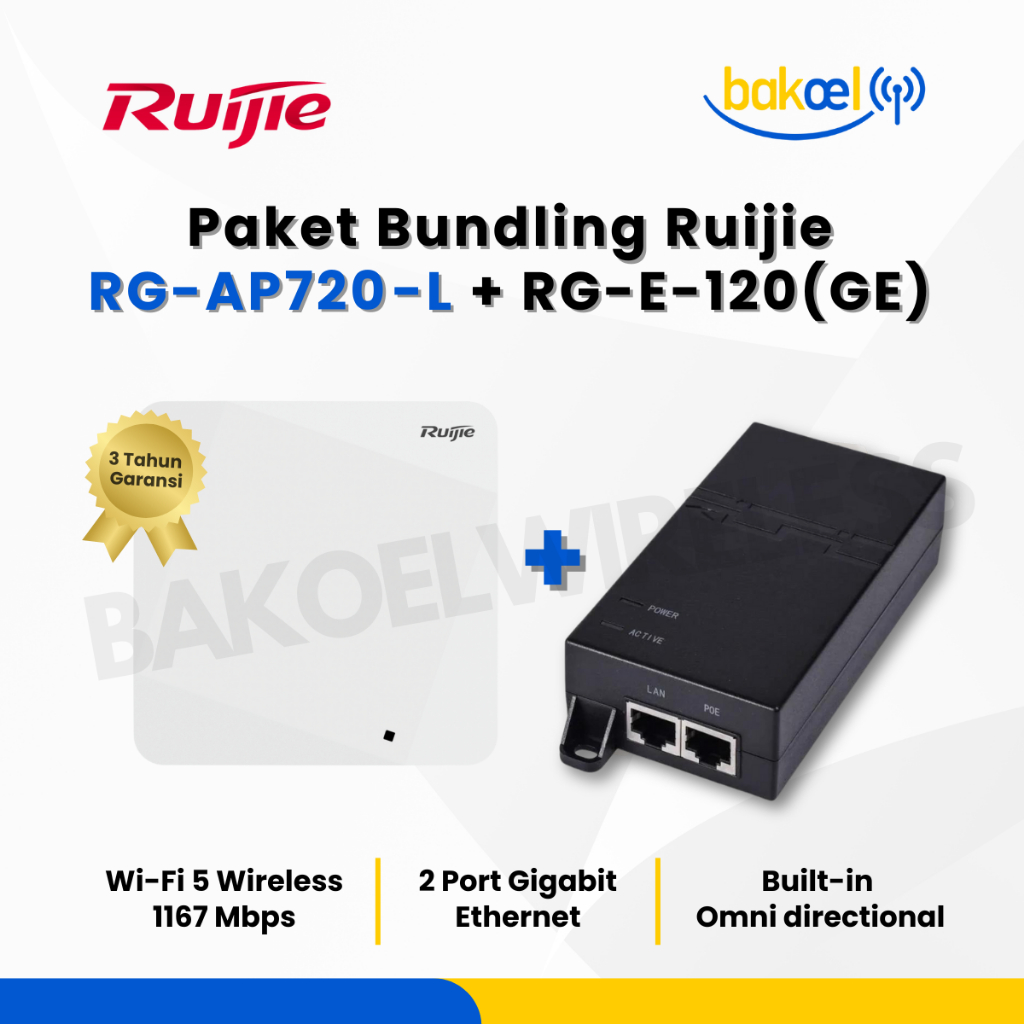 Jual Ruijie RG-AP720-L + POE RG-E-120 GE Wireless Access Point MU-MIMO AP720L AP 720 L | Shopee ...