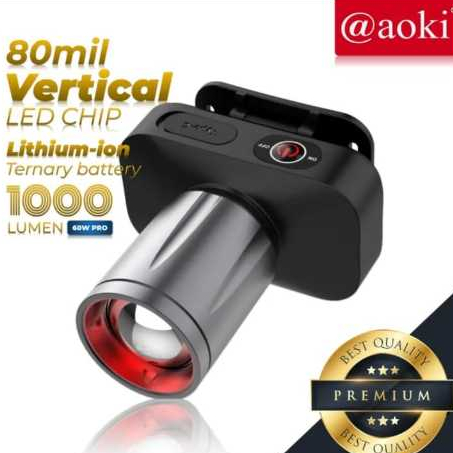 Jual SENTER KEPALA LED ZOOM AOKI AK-3675A 60 WATT PRO - ZOOM IN - JARAK JAUH - TAHAN LAMA ...