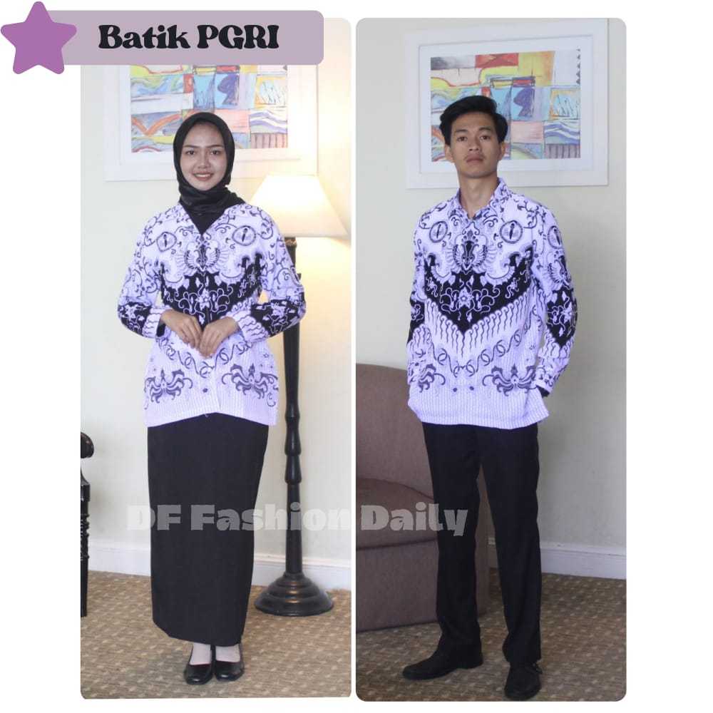 Jual Seragam Batik PGRI Pria dan Wanita Produk Syakira by Azkia | Shopee Indonesia