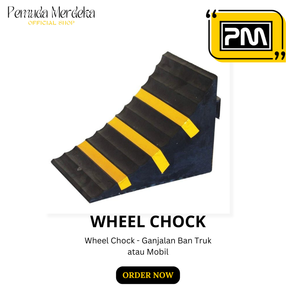 Jual Ganjalan Ban Truk Mobil Karet Rubber Wheel Chock Heavy Duty Safety ...