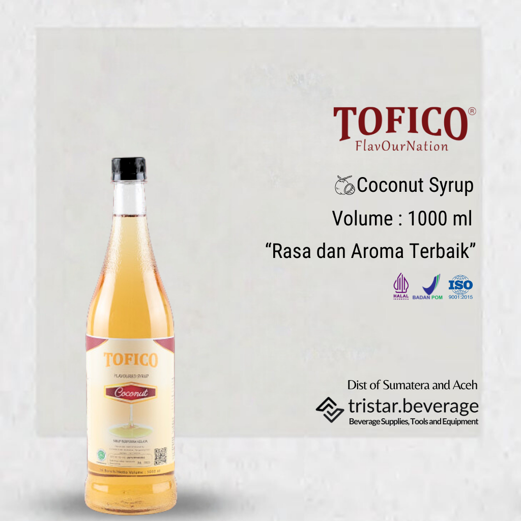 Jual Tofico Coconut Syrup - Sirup Premium Rasa Kelapa 1000 ml | Shopee ...