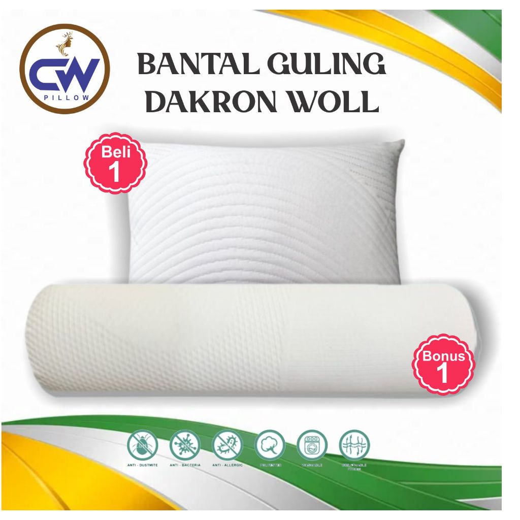 Jual Bantal Guling Salur Woll Standar Hotel Bahan Dakron Putih ...