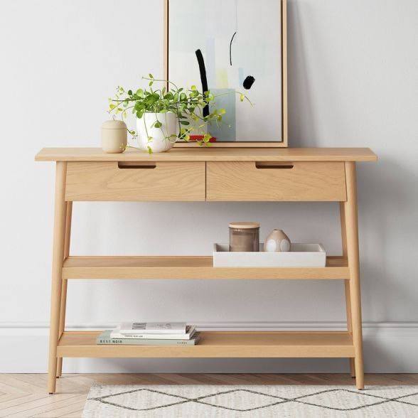 Jual GJ06 - MEJA Foyer - Konsol Ellwood Laci Kayu Jati - Natural Wood ...