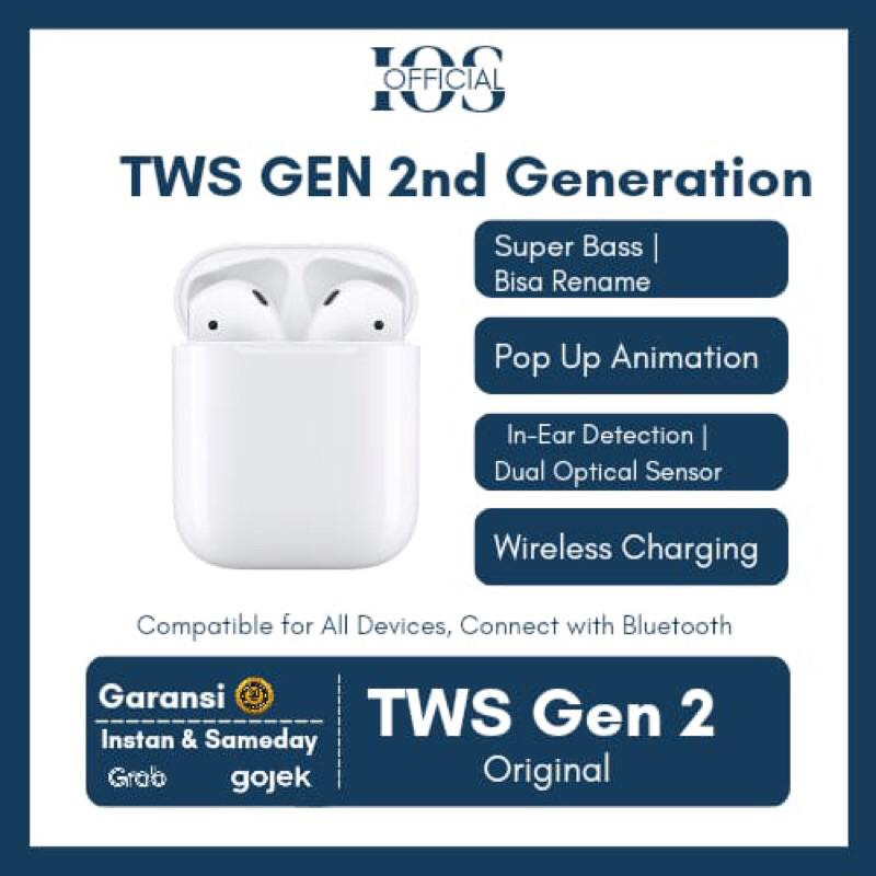 Jual [Garansi 1 Tahun] TWS Gen 2 Wireless Charging Final Upgrade TWS ...