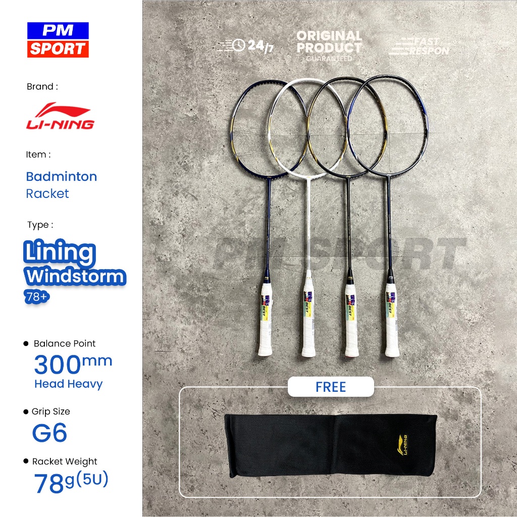 Jual RAKET BADMINTON / BULUTANGKIS LINING WINDSTORM 78 + 78+ ORIGINAL ...