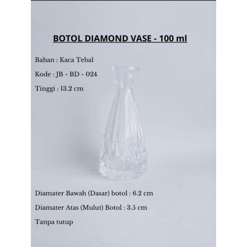 Jual Botol Reed Diffuser Medium Diamond Vase - 100 mL (Botol ...