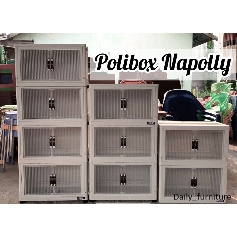 Jual Lemari Rak Susun Plastik Serbaguna Lipat Napolly Polibox ...