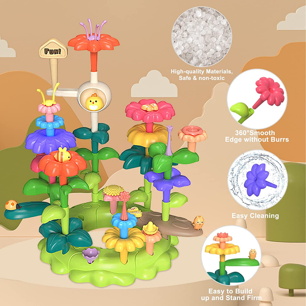 Jual Mainan DIY Brick Balok Rangkaian Flower Edukasi Anak Mainan Bunga ...