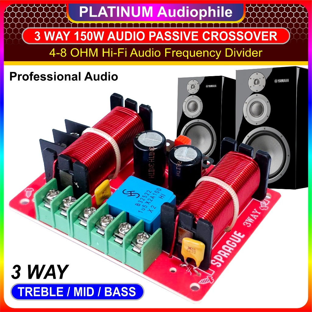 Jual Crossover Pasif 3 Way Treble Midle Bass Passive Speaker Crosover ...