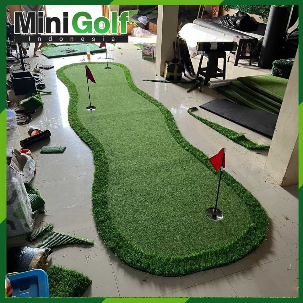 Jual Lapangan mini golf portable ukuran 120x450 cm / mini putter mat ...