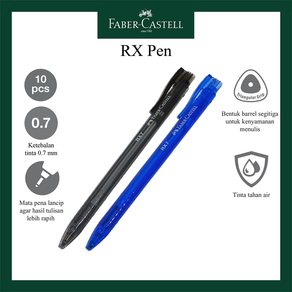 Jual Pulpen Faber Castell RX Ukuran 0.7 MM / Tinta Hitam dan Biru ...
