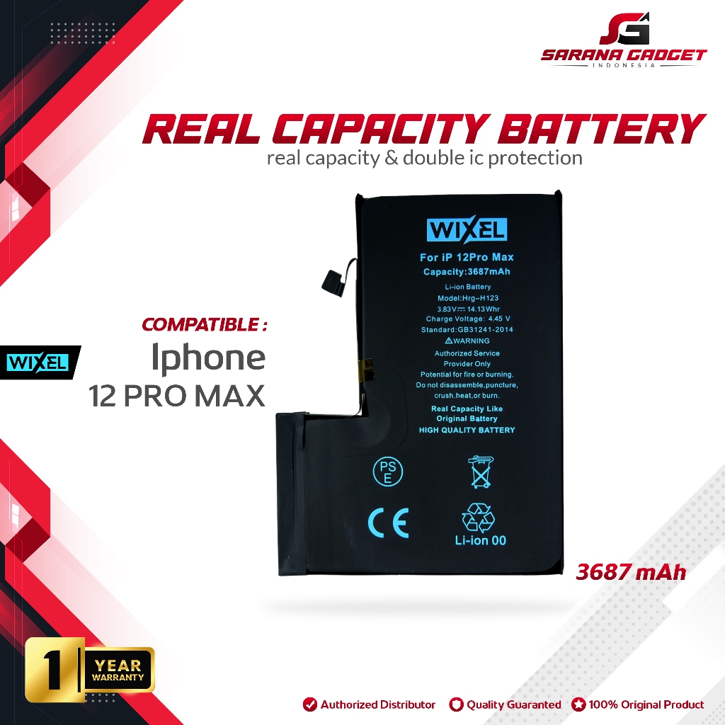 Jual WIXEL Baterai Iphone 12 PRO MAX Batre Batrai Battery Dual Double ...