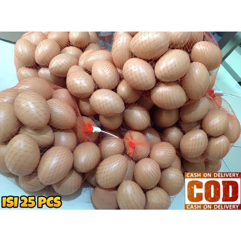 Jual Mainan Anak Telur Ayam Telur Teluran Plastik 1 Pak Isi 25 Pcs ...