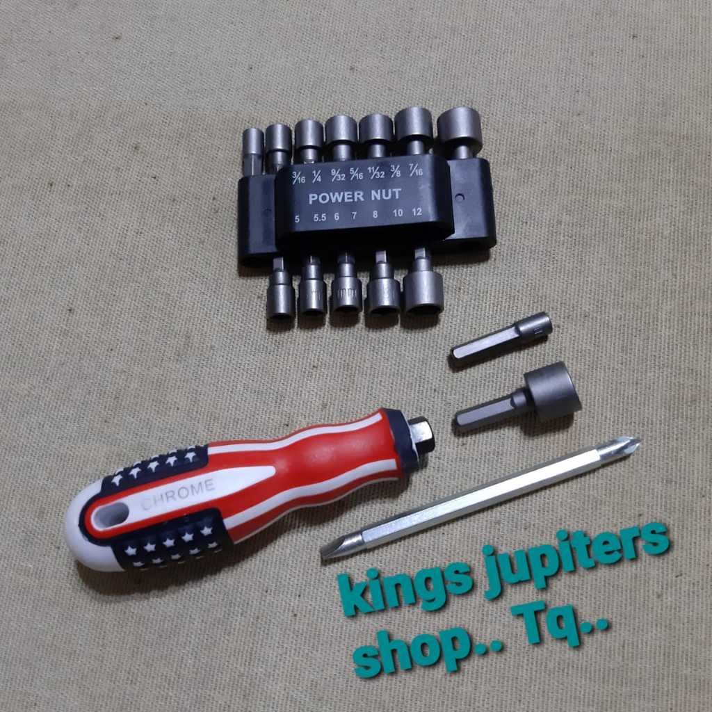 Jual MATA RUFING RUPING 8MM 10MM MATA OBENG SET magnetik magnet hex nut ...