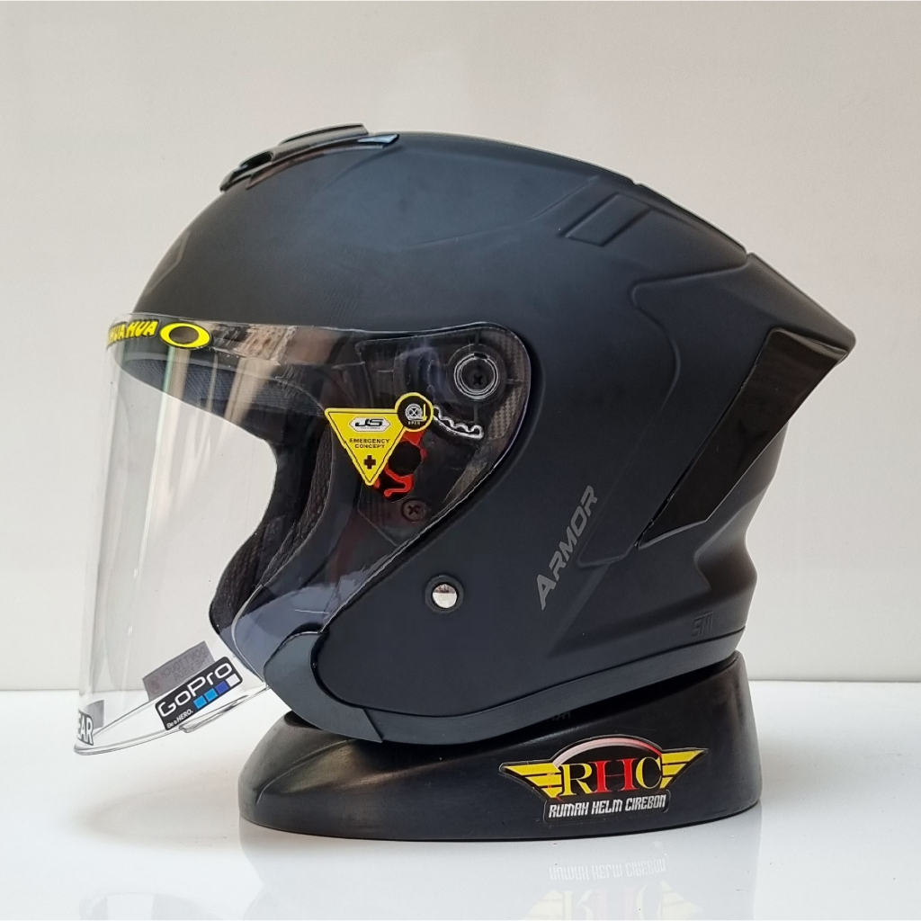 Jual Helm js armor original solid half face paket ganteng | Shopee ...