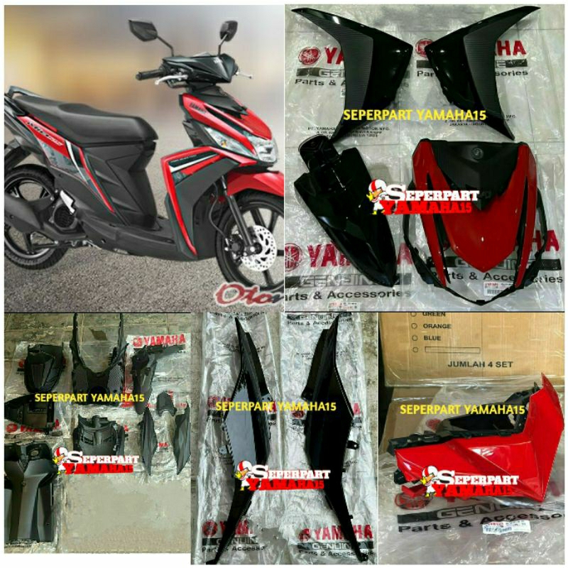 Jual PAKET BODY HALUS DAN KASAR SET MIO M3 Z MERAH HITAM (22 PCS ...