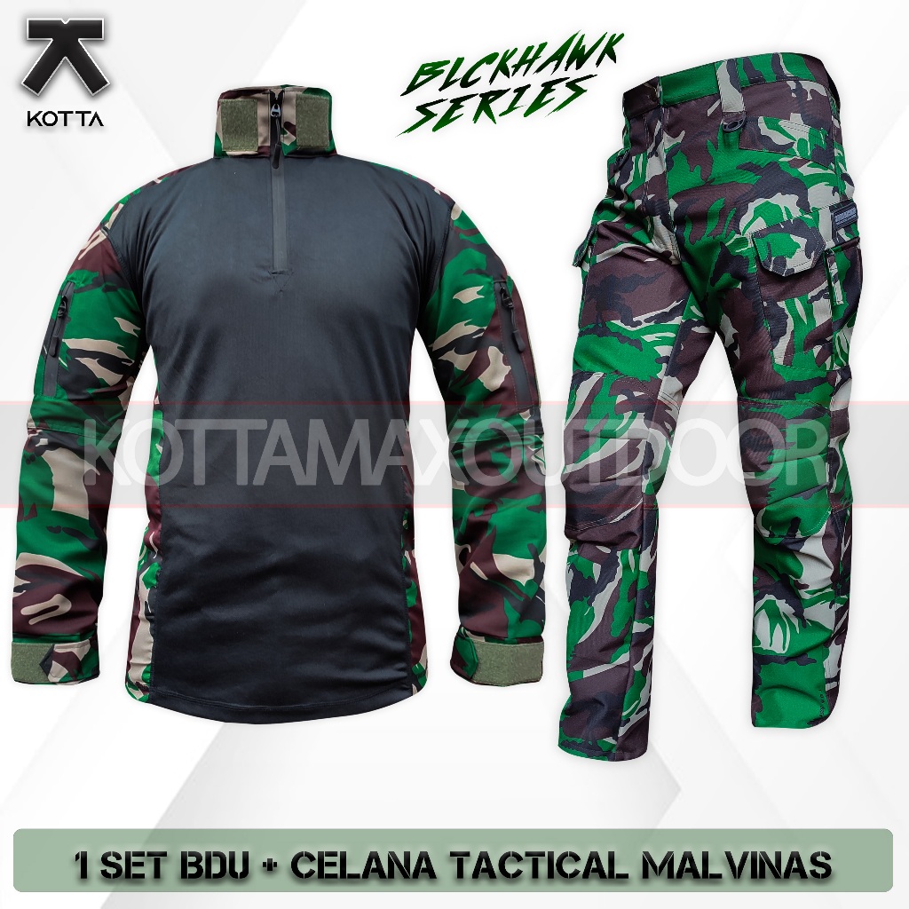 Jual SATU SETELAN PAKAIAN BAJU KAOS BDU COMBAT TACTICAL CELANA TACTICAL LORENG MALVINAS TNI ARMY ...