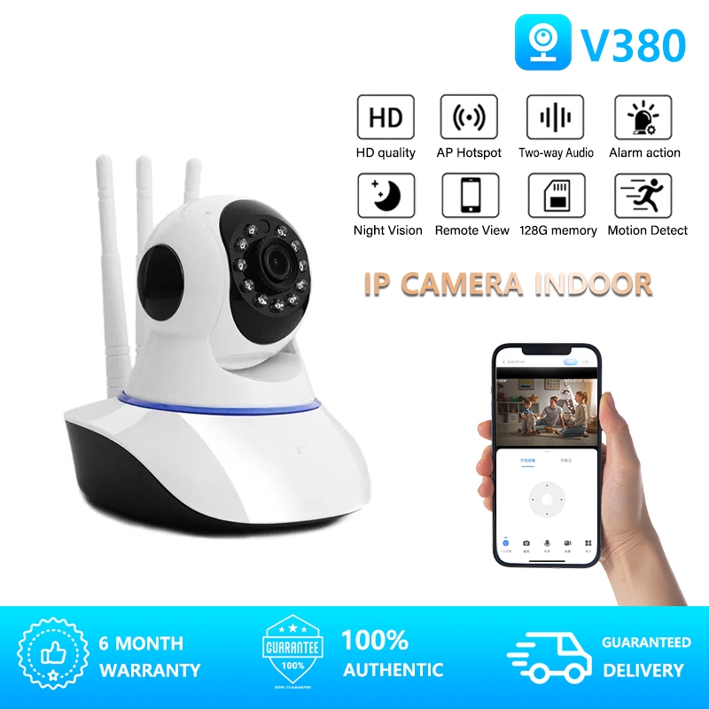 Jual CCTV V380 Pro camera IP 1080p HD Wireless Wifi dengan 3 Antena ...