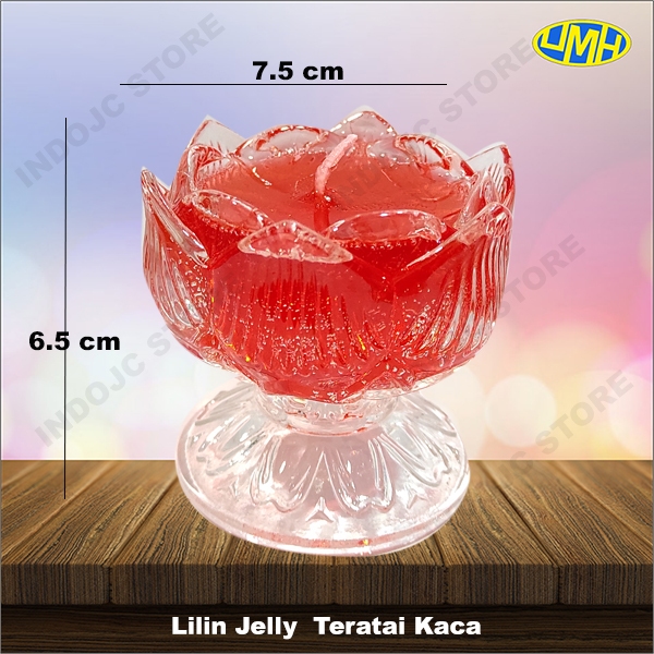 Jual Lilin Jelly Puja sembahyang Merah Teratai kaca Che Lian | Shopee ...