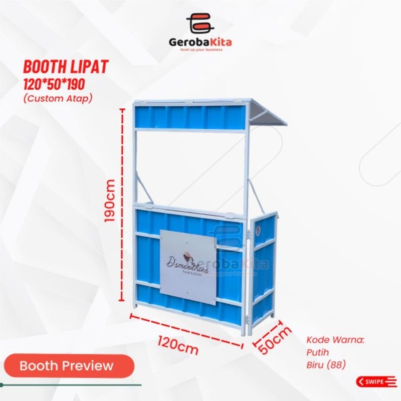 Jual booth lipat ukuran 120x60x190 custom atap | Shopee Indonesia