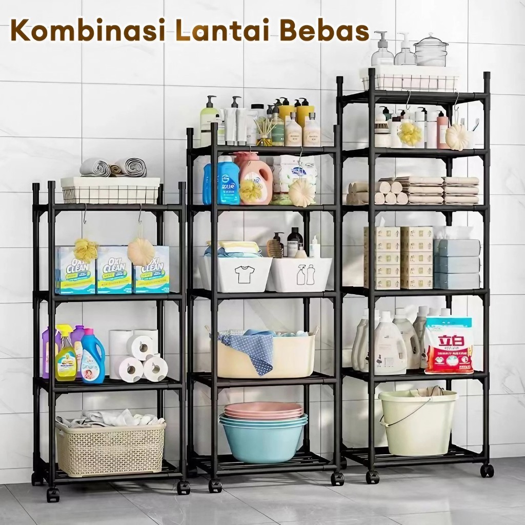 Jual Rak Susun Dapur Serbaguna Dengan roda Rak Troli Susun Rak kamar ...