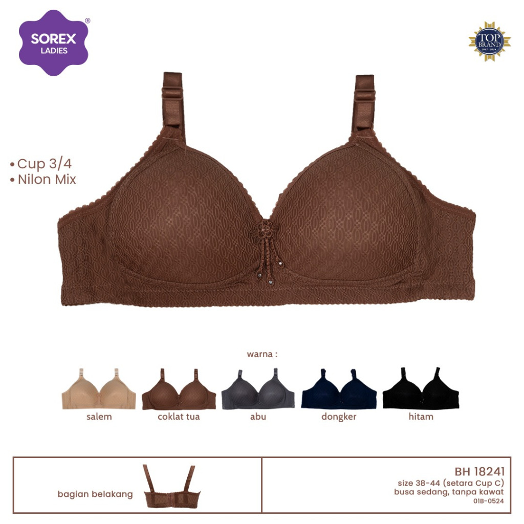 Jual Sorex Bra Harian Busa Sedang Tanpa Kawat Kait 3 Setara Cup C BH 18241 | Shopee Indonesia