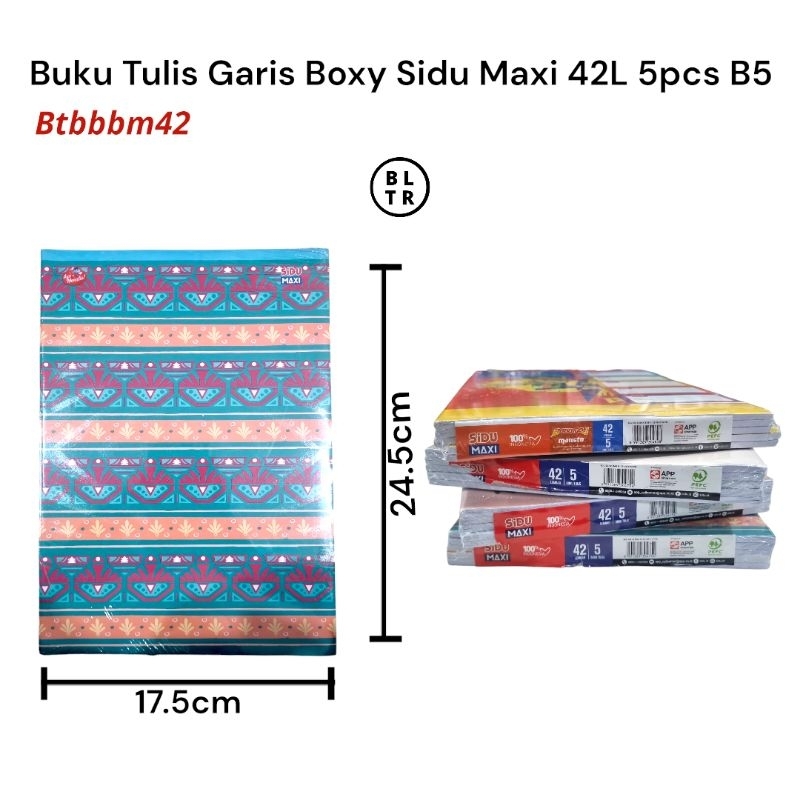 Jual PAK //BUKU TULIS GARIS BOXY SIDU MAXI 42 LEMBAR 5BUKU B5 //NEW ORIGINAL | Shopee Indonesia