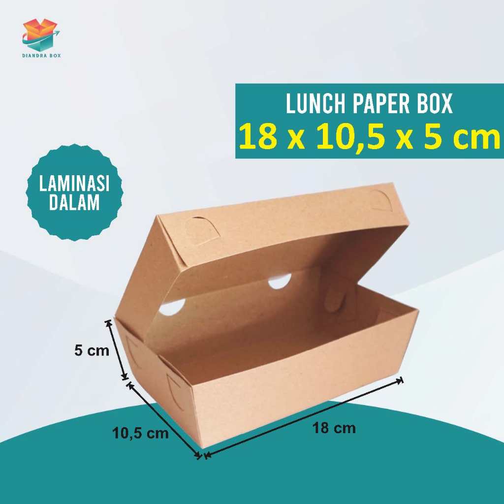 Jual Kotak Makan 18 x 10.5 x 5 cm | Kardus Nasi | Lunch Box Paper Kraft ...