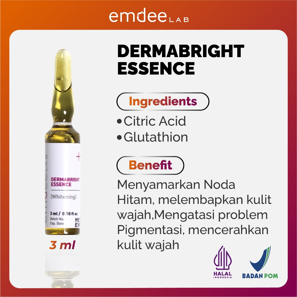 Jual Emdee Lab Derma Bright Essence - Essence untuk mencerahkan kulit ...