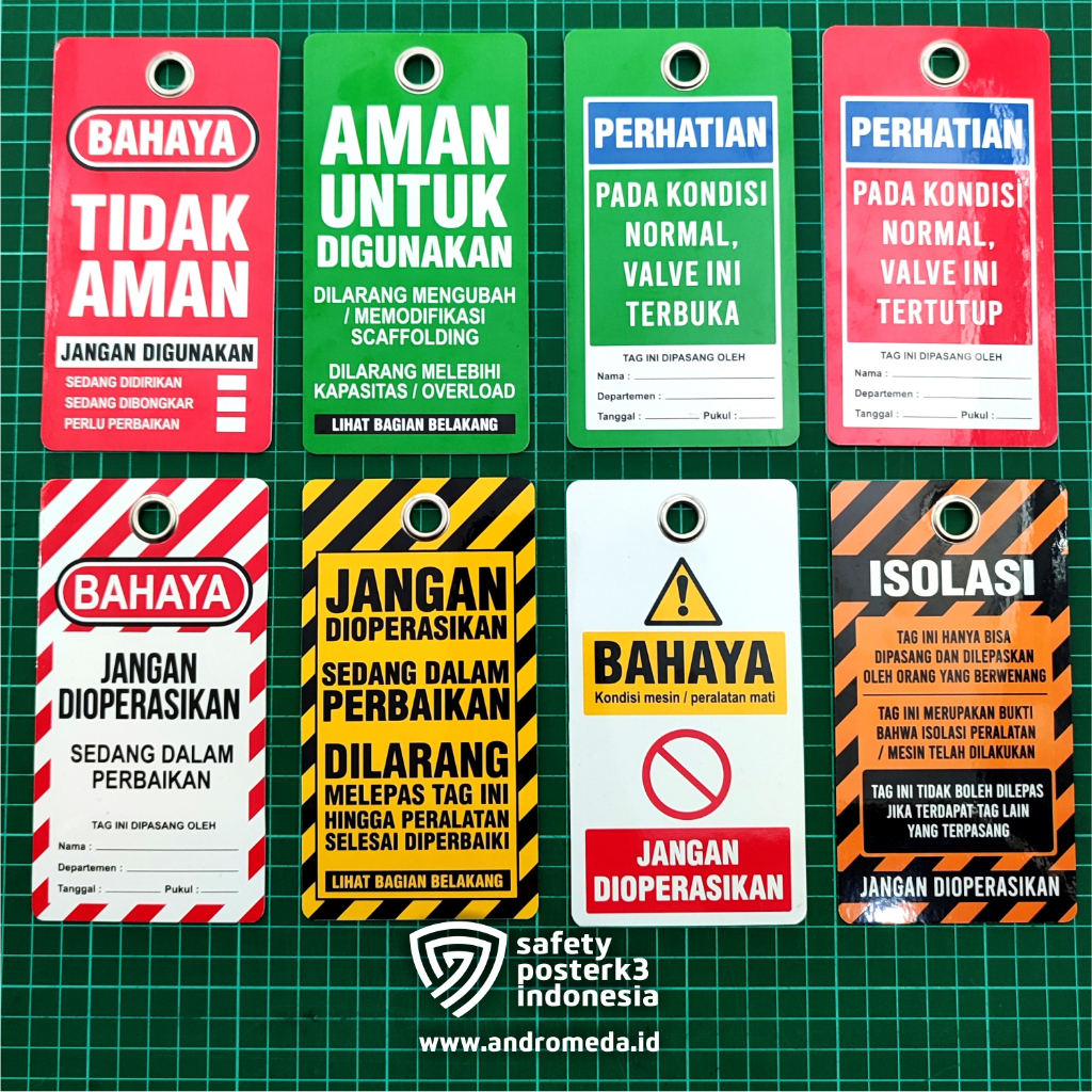 Jual Safety Tag LOTO : Bahaya, Aman, Tidak Aman, Valve Merah, Valve ...