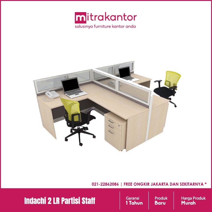 Jual Partisi Kantor Staff - Meja Workstation Indachi 2 LR | Shopee ...
