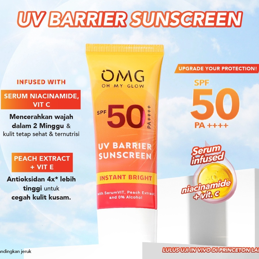 Jual OMG Sunscreen Oh My Glow Sunscreen Uv SPF 50 PA++++ Barrier ...