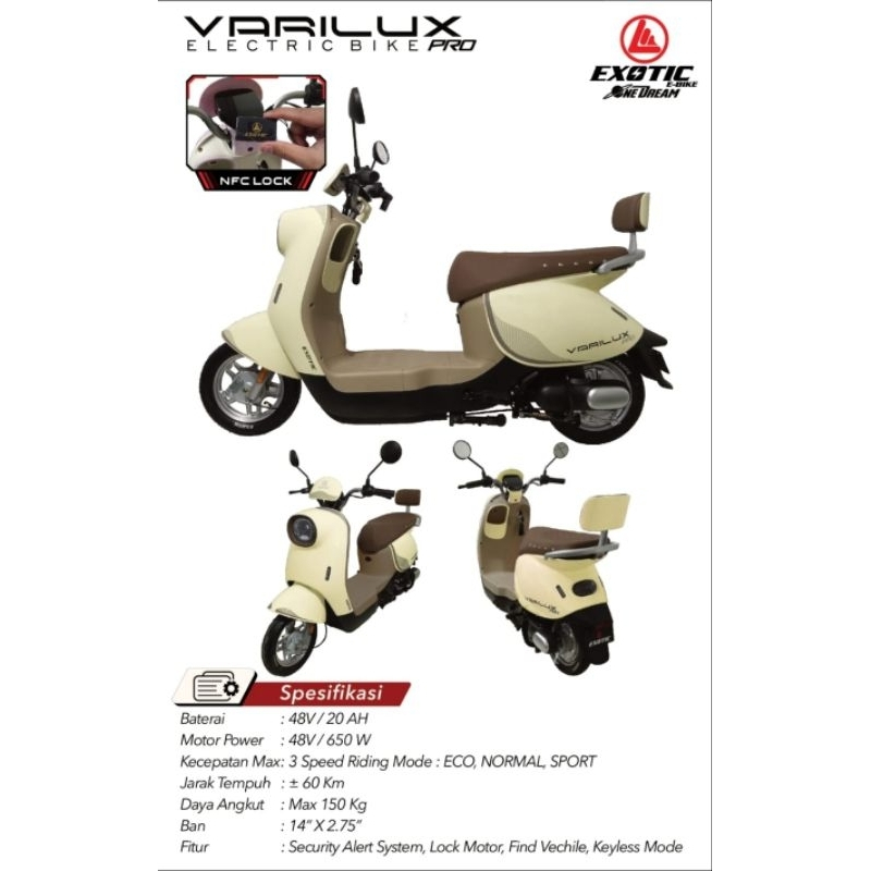Jual Sepeda Listrik Exotic VARILUX PRO TERBARU 650 Watt E-Bike | Shopee ...