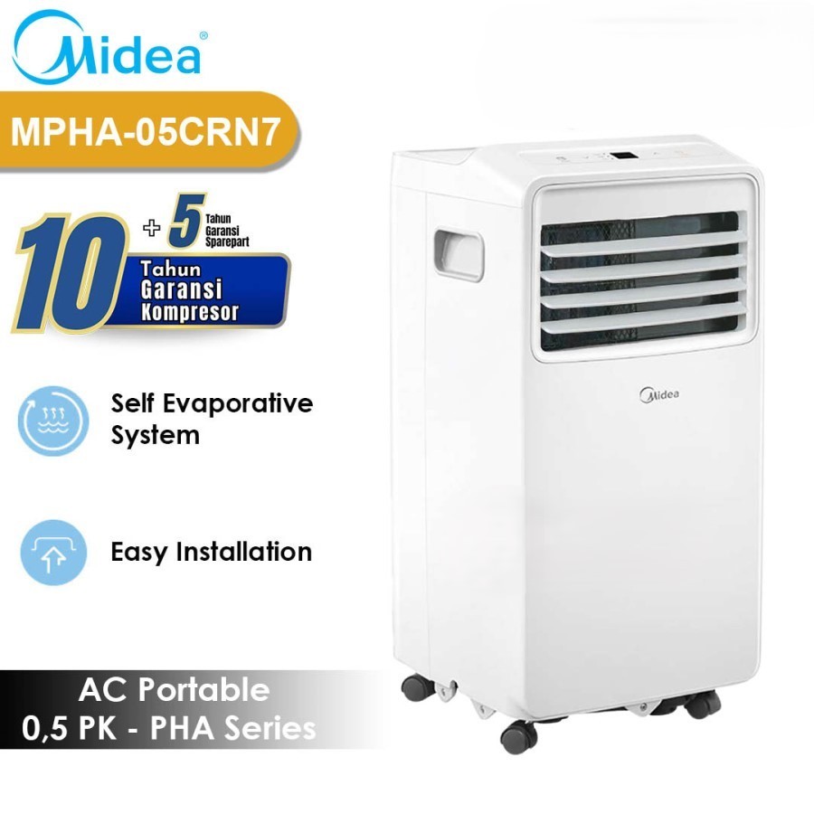 Jual Ac Portable Midea 1/2 Pk MPHA-05CRN7 / MPHA05CRN7 Gold Fin With ...