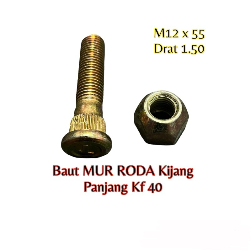 Jual BAUT MUR RODA M12x55 Drat 1.50 KF40 Kijang Panjang Toyota Avanza ...